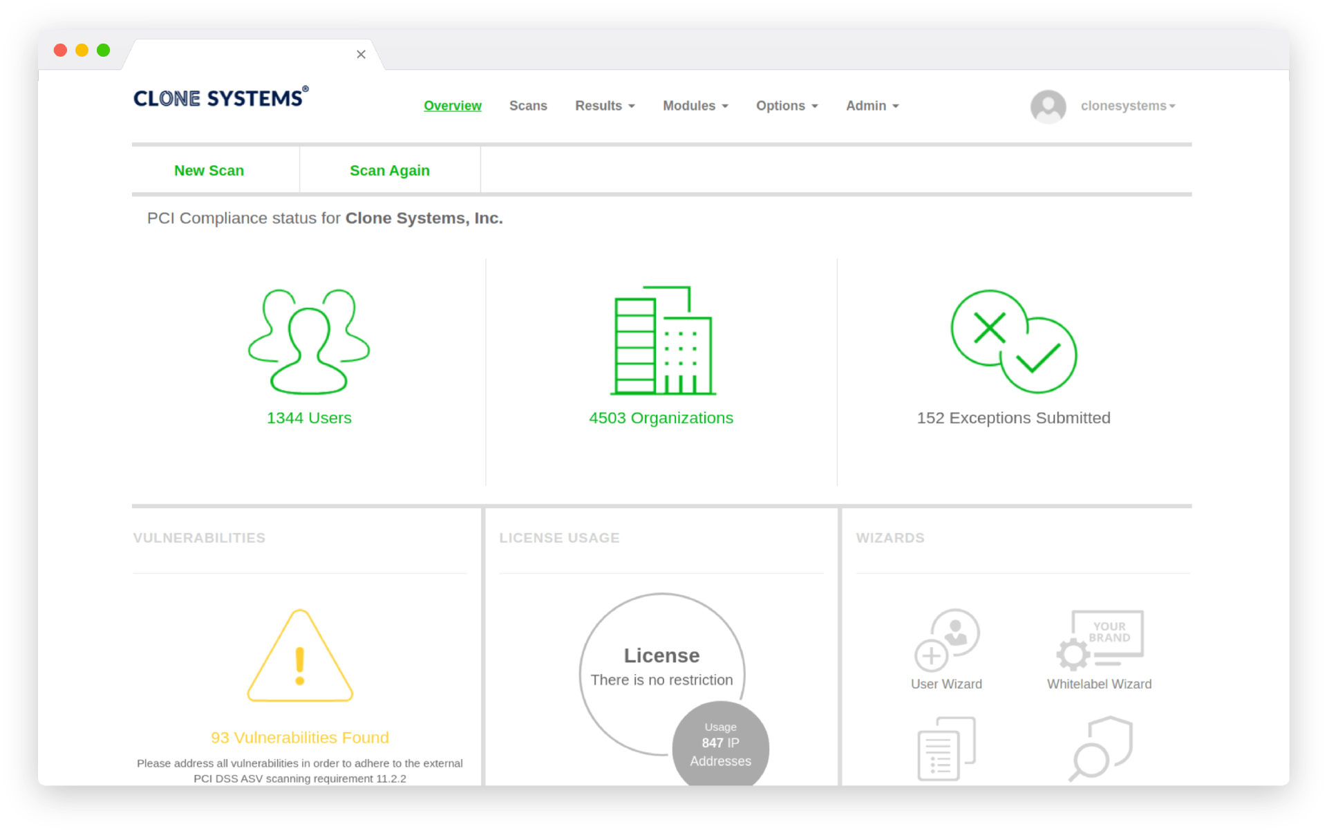 PCI Compliance Scanning - Clone Systems, Inc.